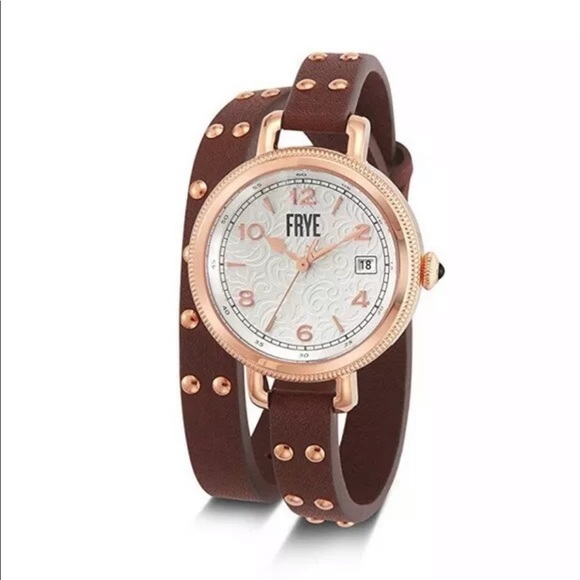 Frye | Jewelry | Frye Melissa Cognac Studded Leather Wrap Watch Nib ...